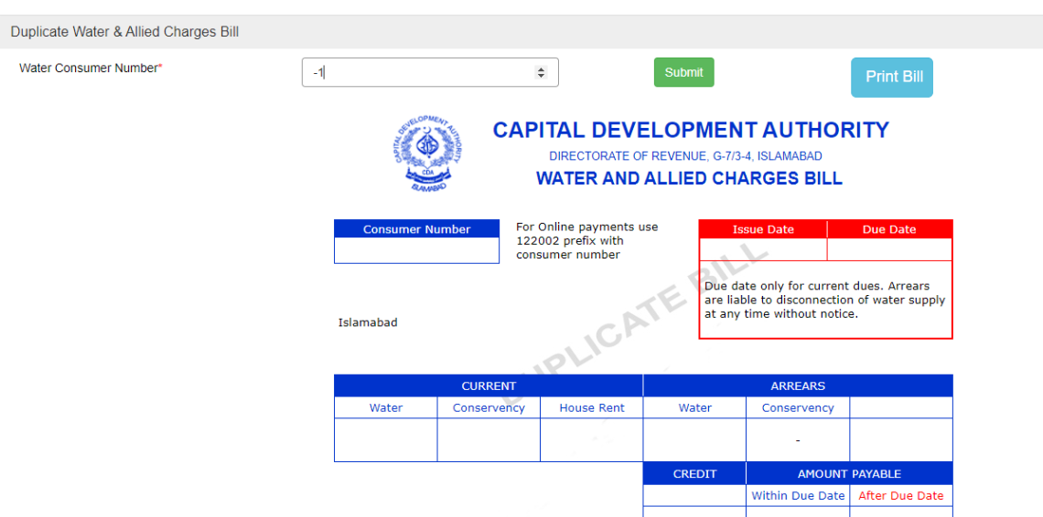 How to Check CDA Water Bill Online - The Upcut
